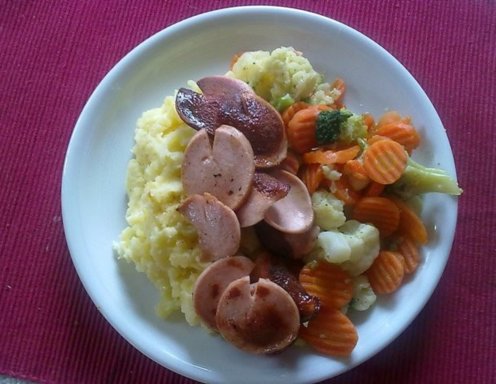 Gebratene Knacker auf Kartoffelpüree - Rezept - ichkoche.at