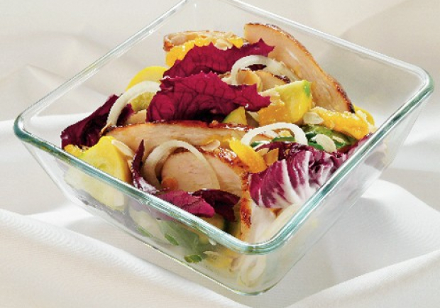 Pikanter Mini-Patisson-Salat mit Henderlbrust Rezept - ichkoche.at